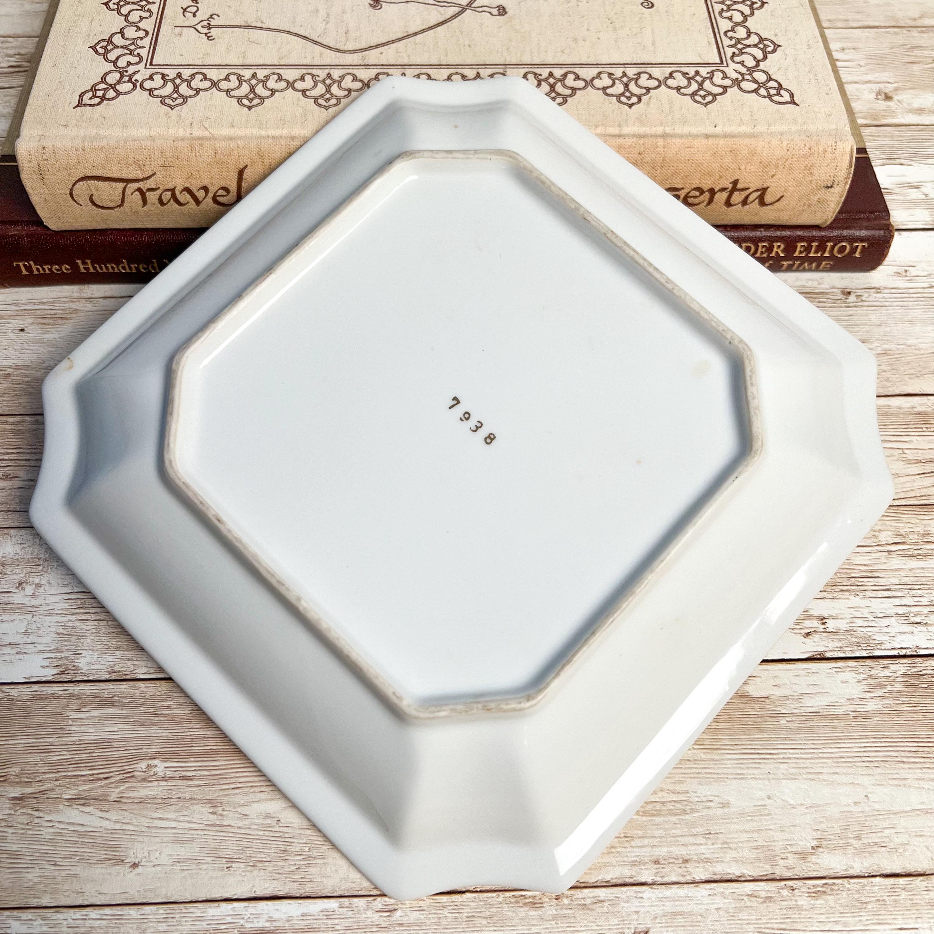 Vintage Andrea by Sadek Porcelain Square Plate Floral Leaf Motif ...