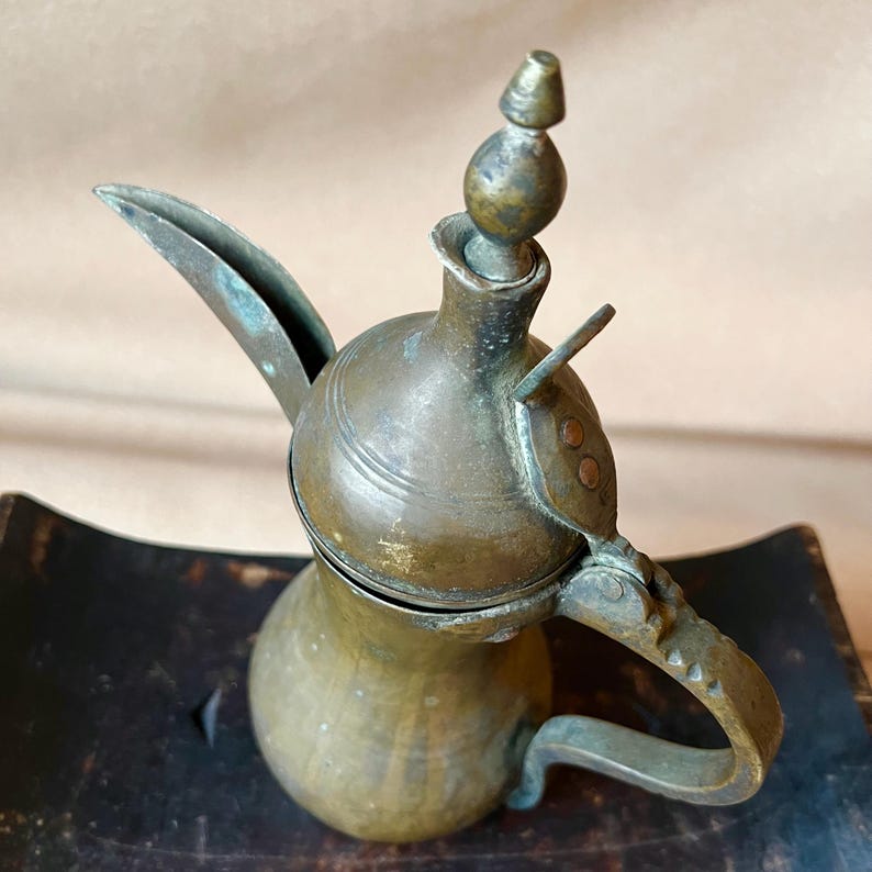 Antique Brass Primitive Middle Eastern Coffee Pot Kettle 9 - Etsy