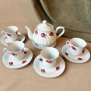 Vintage Darice Red Hat Society Tea Set - Etsy