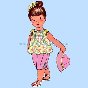 Vintage Baby Sewing Pattern Romper Dress Top Pants Panties Hat Bonnet ...
