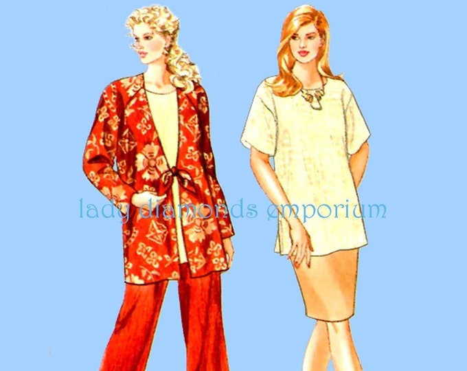 1990s Pullover Tunic Top Slim Skirt Cardigan Jacket Pants Full Figure ...