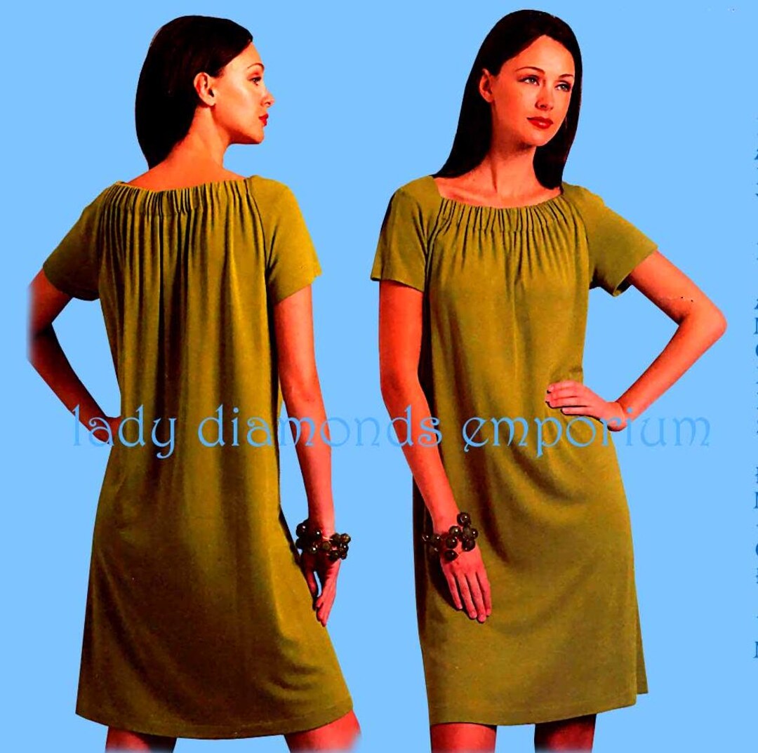 Very Easy Loose-fitting Pullover Short Sleeve Dress Womens Size 8 10 12 ...