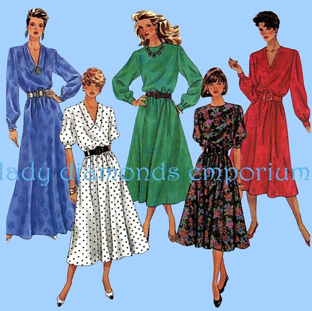1990’s Simplicity 9951 Easy Fitted & Flared Dress Gored Skirt Short or ...