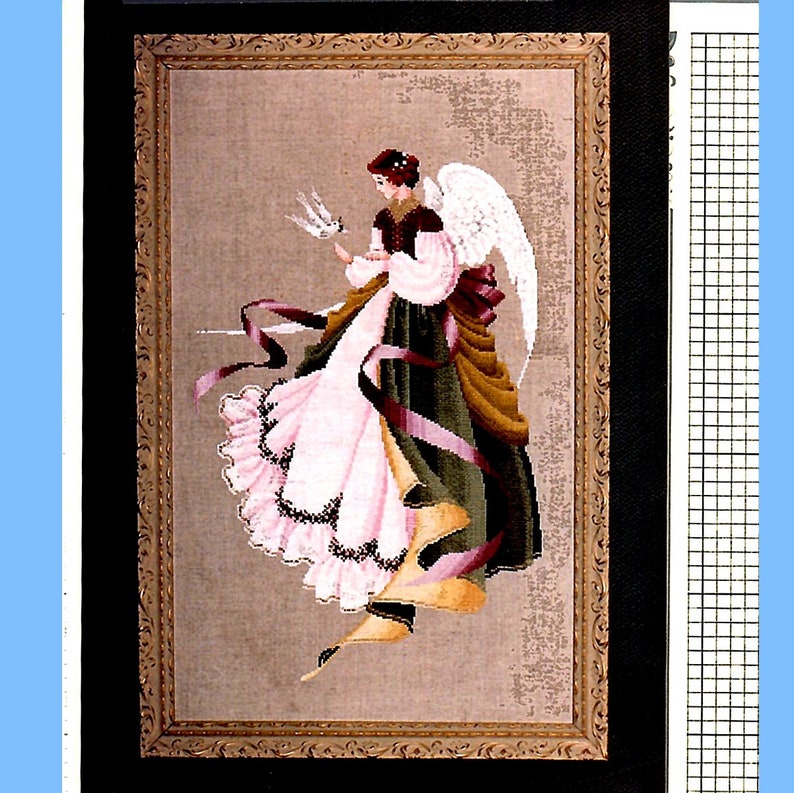 Vintage Lavender & Lace Cross Stitch Patterns Angel of Grace - Etsy