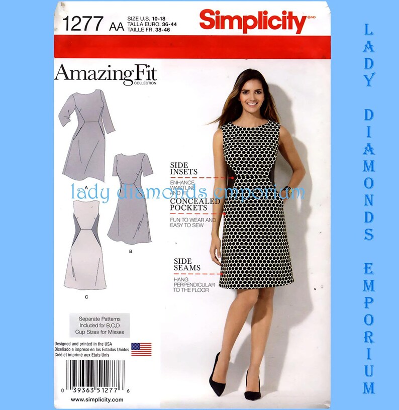 Simplicity 1277 Amazing Fit Dress for Slim Average & Curvy Womens Size ...