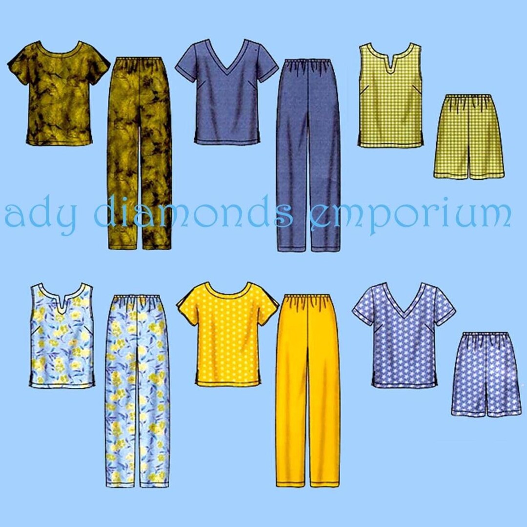 Vintage Pullover Tops Pull-on Pants Shorts Womens Plus Size 26W 28W 30W ...