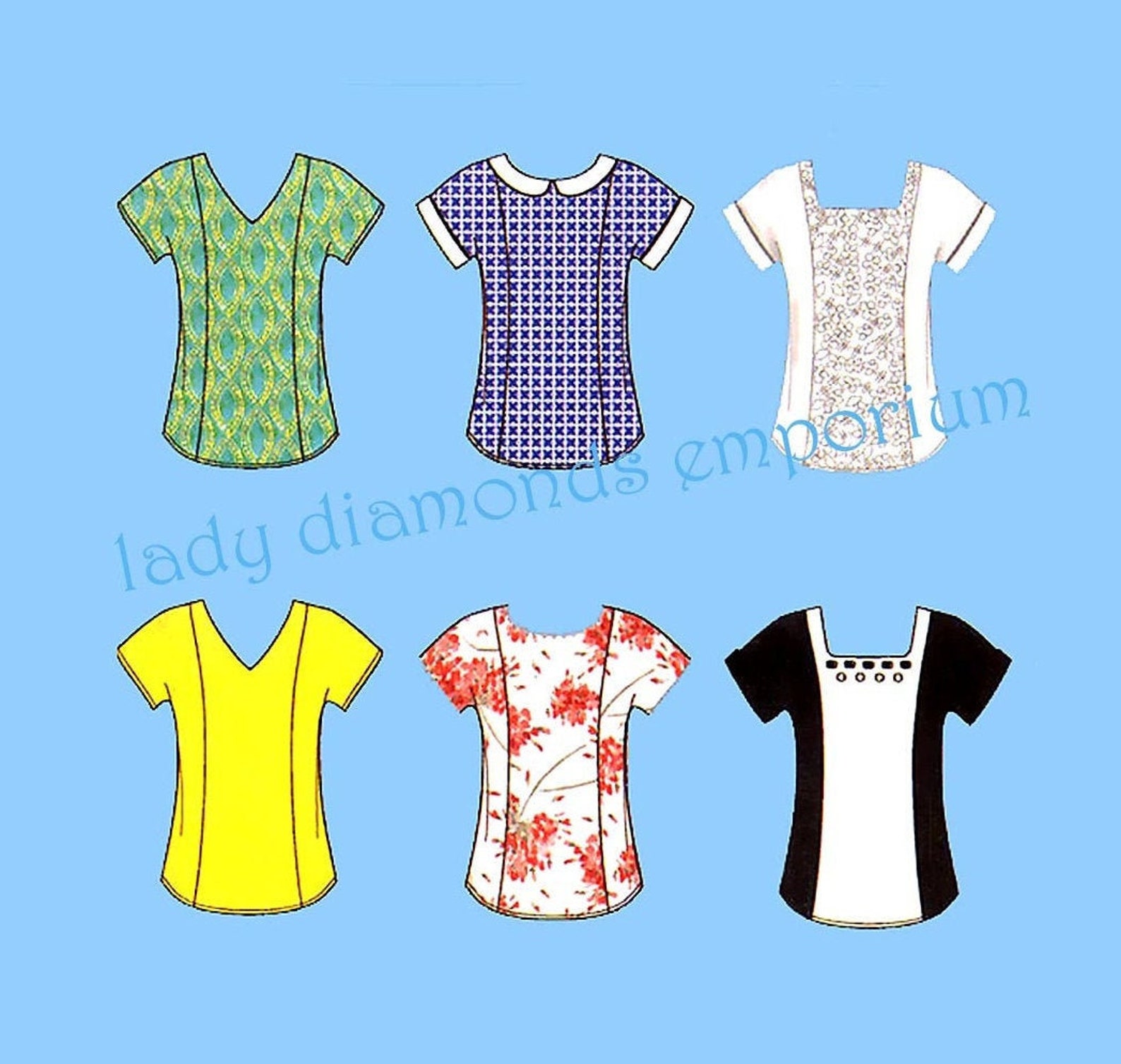 Womens Princess Seam Pullover Tops T-shirt Short Sleeve 5 - Etsy