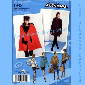 Womens Coat Jacket Cape in 2 Lengths Front Options 12 14 16 18 20 OOP ...