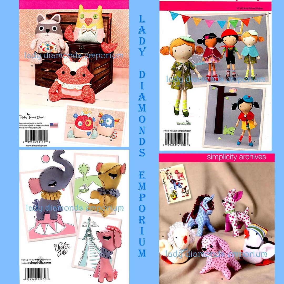 Soft Stuffed Boy and Girl Dolls 1950’s Animals Critters Horse Dog ...