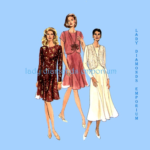 1990s Vest & Fitted Flared Princess Seam Dress in 2 Lengths - Etsy