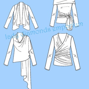 Easy Wrap Twist & Tie Tunic Top Cardigan Womens Size XS-L 6 8 10 12 14 ...