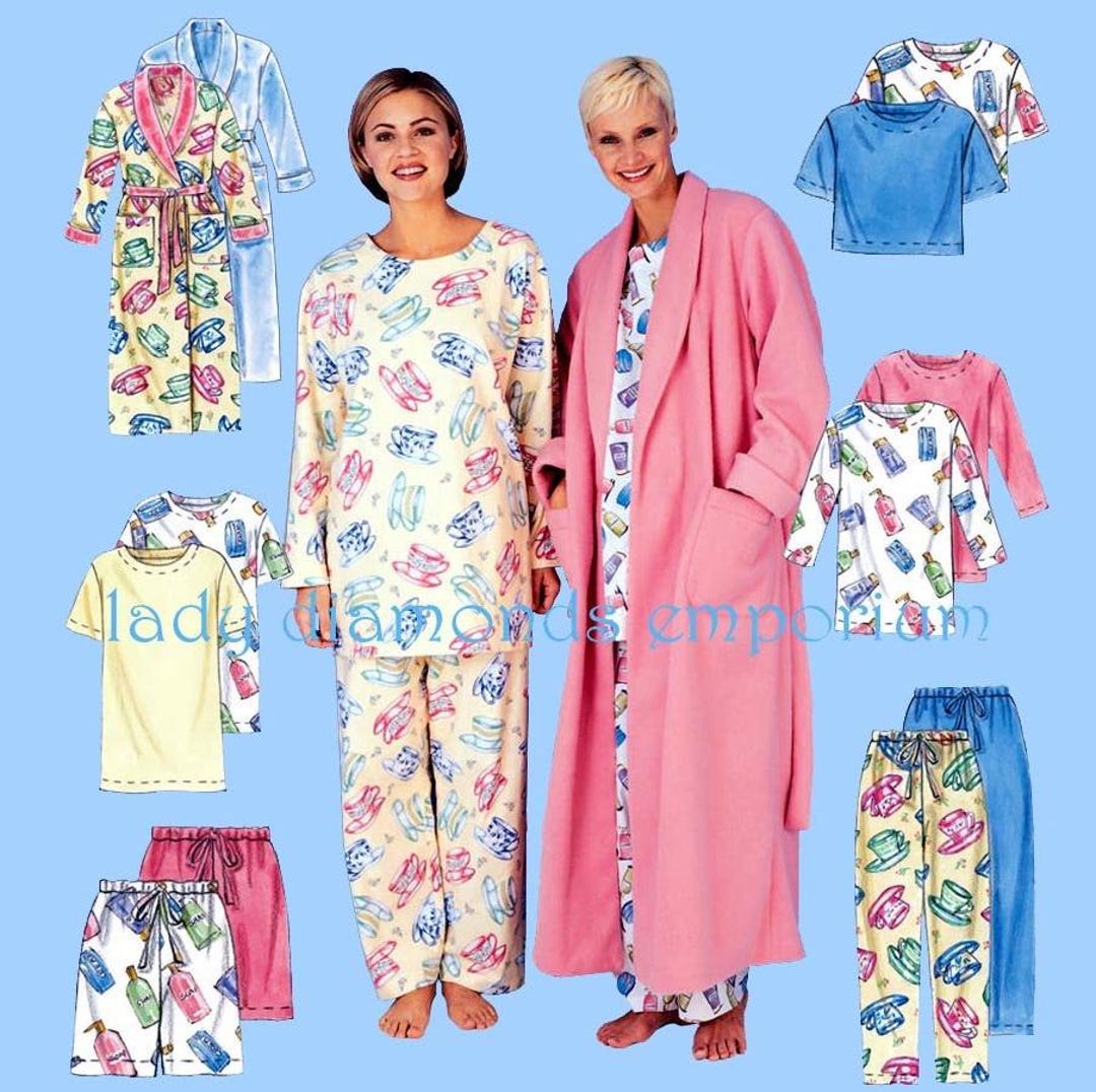 Easy Pullover Tunic Top Pull-on Pants Shorts Pajamas Bathrobe Womens ...