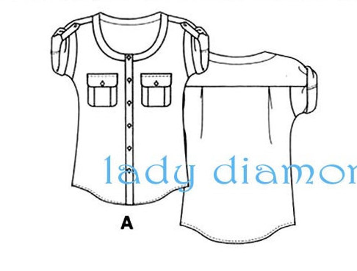 Loose-fitting Blouse Tunic Top Shirt Front Button Short or - Etsy