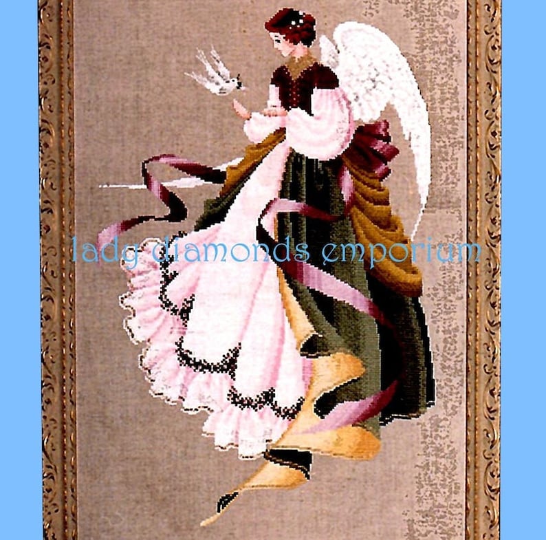 Vintage Lavender & Lace Cross Stitch Patterns Angel of Grace - Etsy