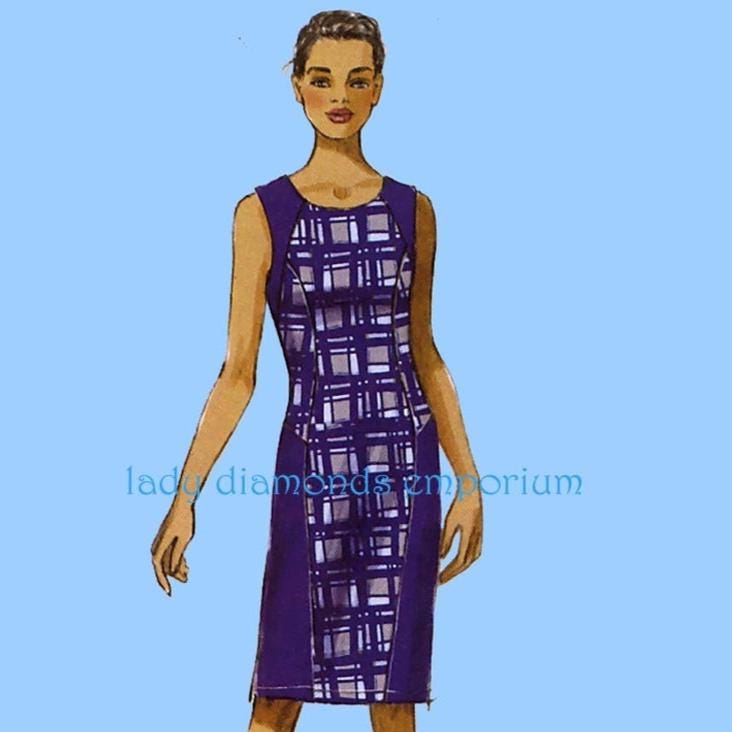 Very Easy Sheath Dress Short Sleeve Sleeveless Seam Detaling Color ...