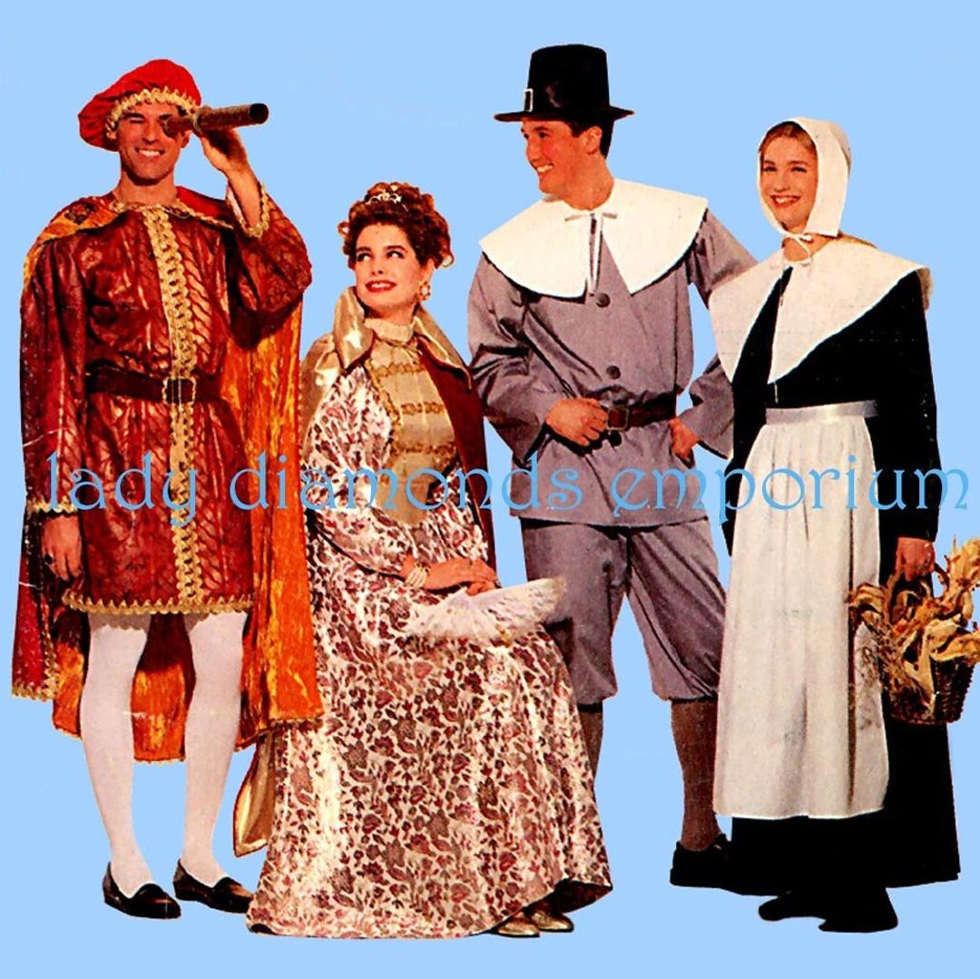 1990’s Mens Womens Pilgrim Queen Christopher Columbus Historical ...