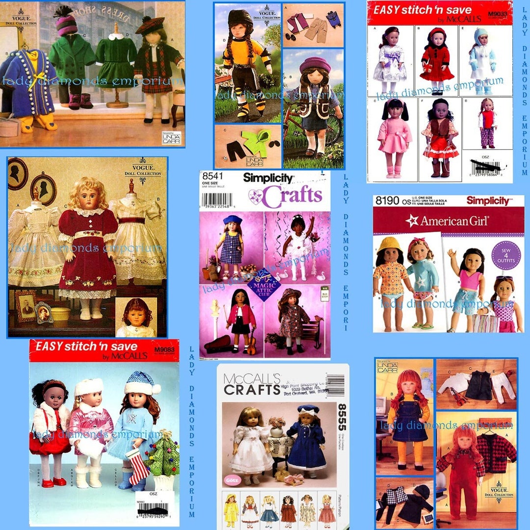 New Choices of 18" Doll Clothes Patterns Mccalls 8555 9033 9083 ...