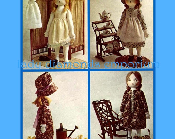 1970's HOLLY HOBBIE Stuffed Doll & Wardrobe Sock Rag Doll Dress ...