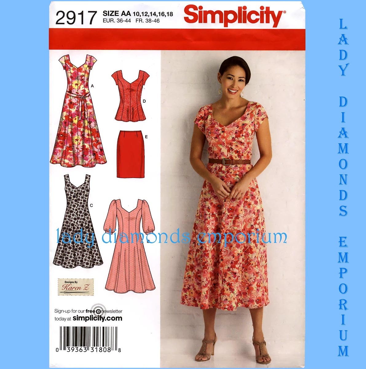 Simplicity 2917 Princess Seam Dress in 2 Lengths Tunic Top Slim Skirt ...