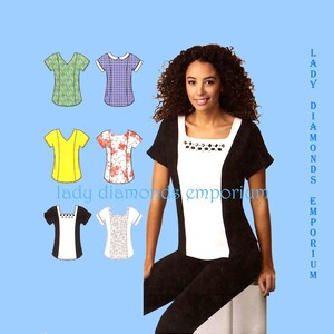 Womens Princess Seam Pullover Tops T-shirt Short Sleeve 5 - Etsy