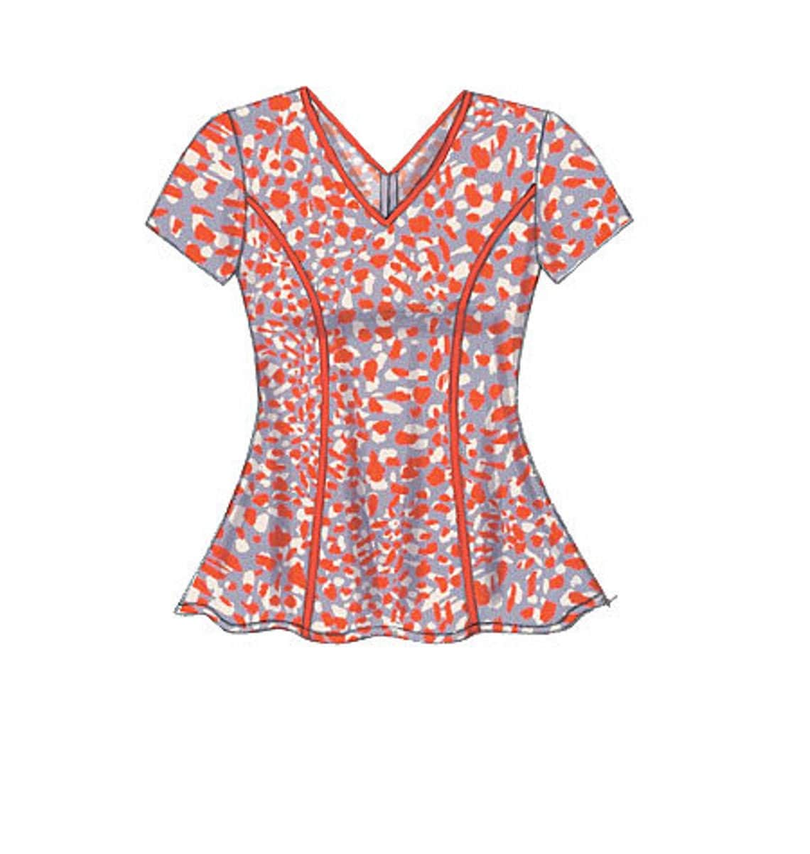 Womens Fitted & Flared Top Princess Seam Short Sleeve - Etsy