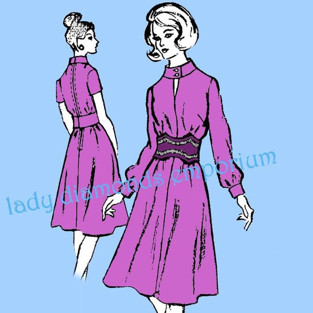 1970's Royal Park Semi-fitted Flared Dress With Belt Short or Long ...