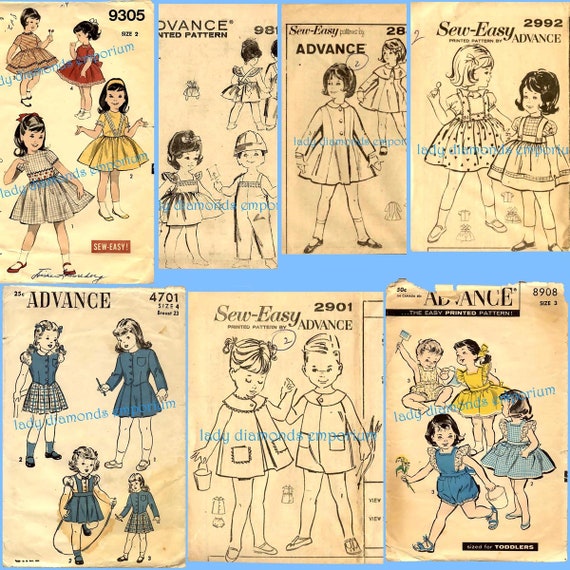 Vintage Childrens Patterns Boys Girls Size 2 3 4 Sunsuits | Etsy