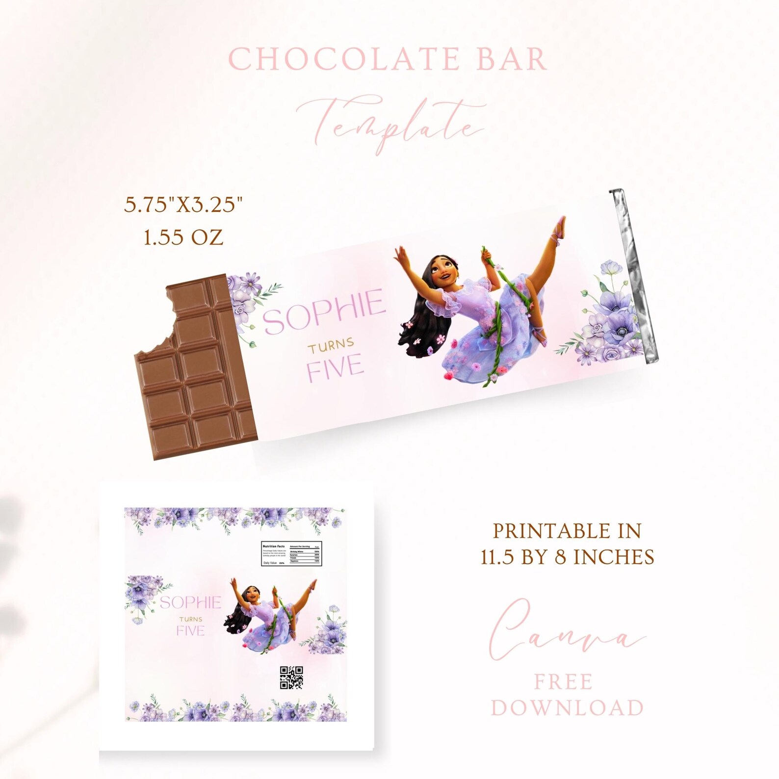 Encanto Isabela Party Favors Template, Encanto Isabela Birthday ...