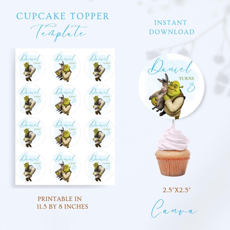 Shrek Party Package, Shrek Birthday Party Package, Shrek Invitation ...