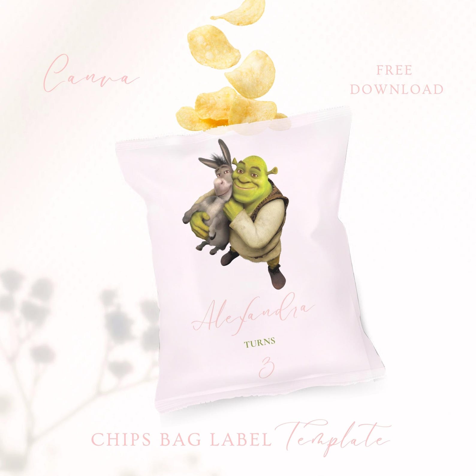 Shrek Party Favors Template, Shrek Treats Template,shrek Birthday ...