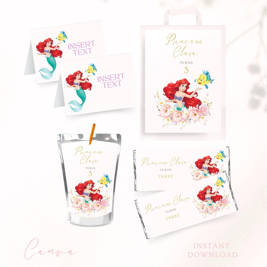 Little Mermaid Food Label, Little Mermaid Chocolate Wrap,little Mermaid ...