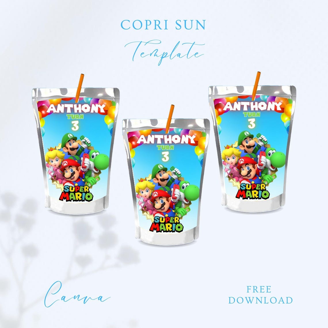 Super Mario Food Label, Super Mario Chocolate Wrap, Super Mario Capri ...