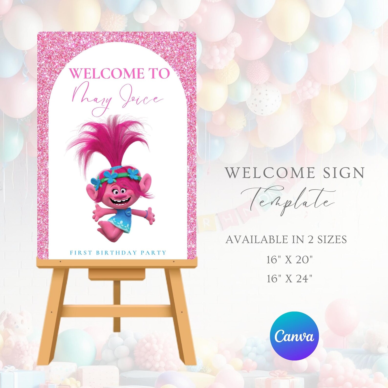 Trolls Welcome Sign, Trolls Birthday Party, Trolls Welcome Board ...