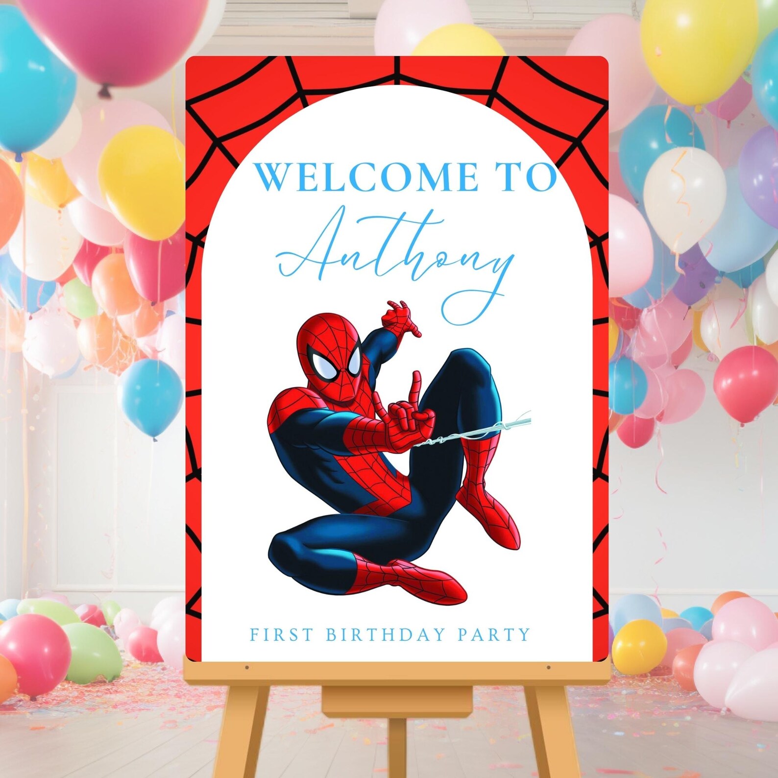 Spiderman Welcome Sign, Supeheroes Birthday Party, Spiderman Welcome ...