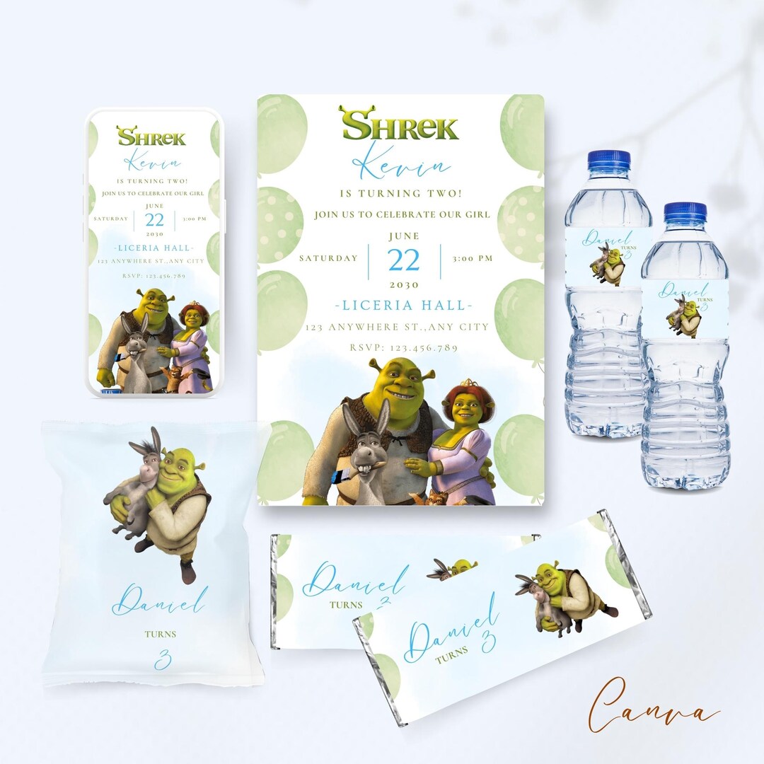Shrek Party Favors Template, Shrek Treats Template,shrek Birthday ...