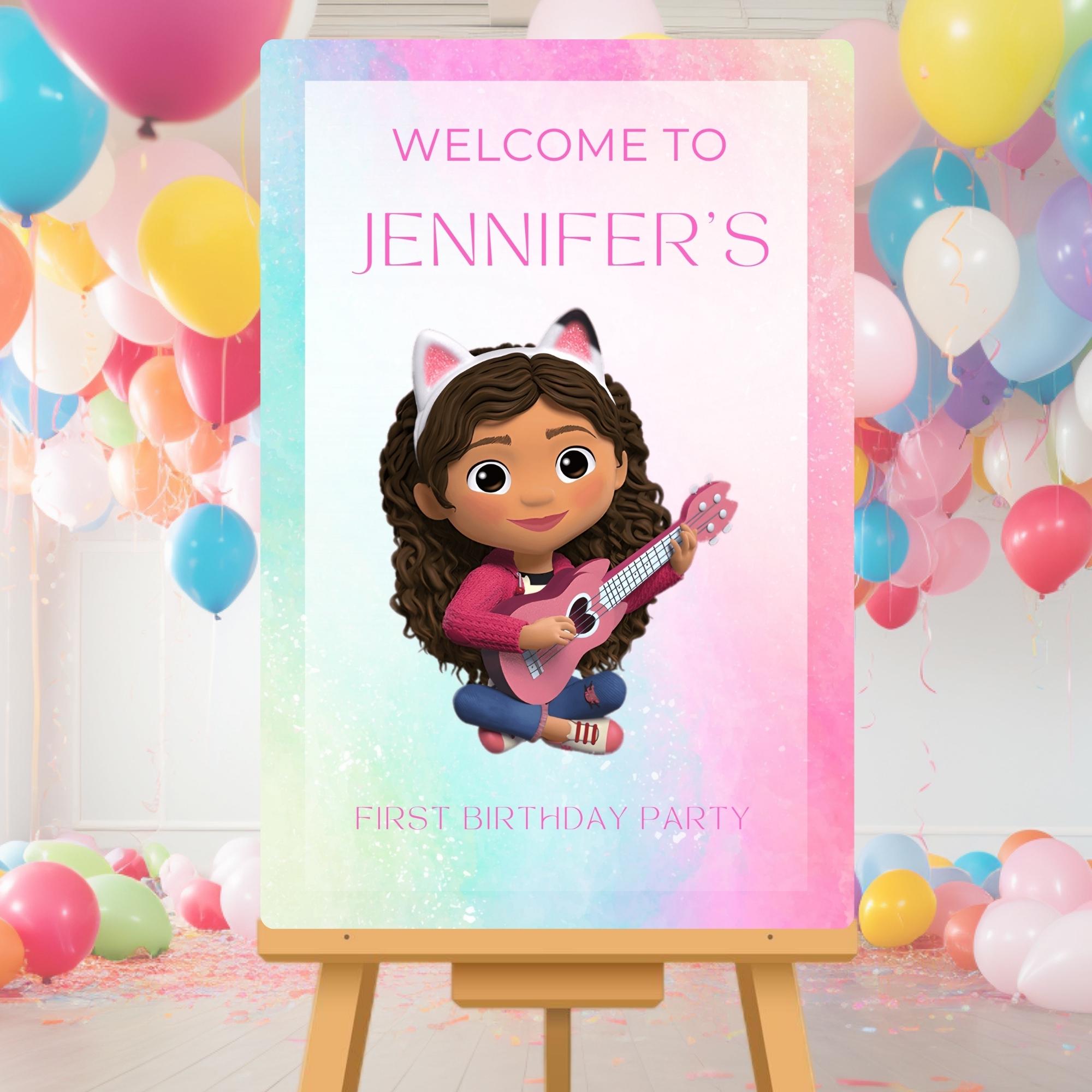 Editable Gabby Dollhouse Welcome Sign, Gabby Birthday Party, Gabby ...