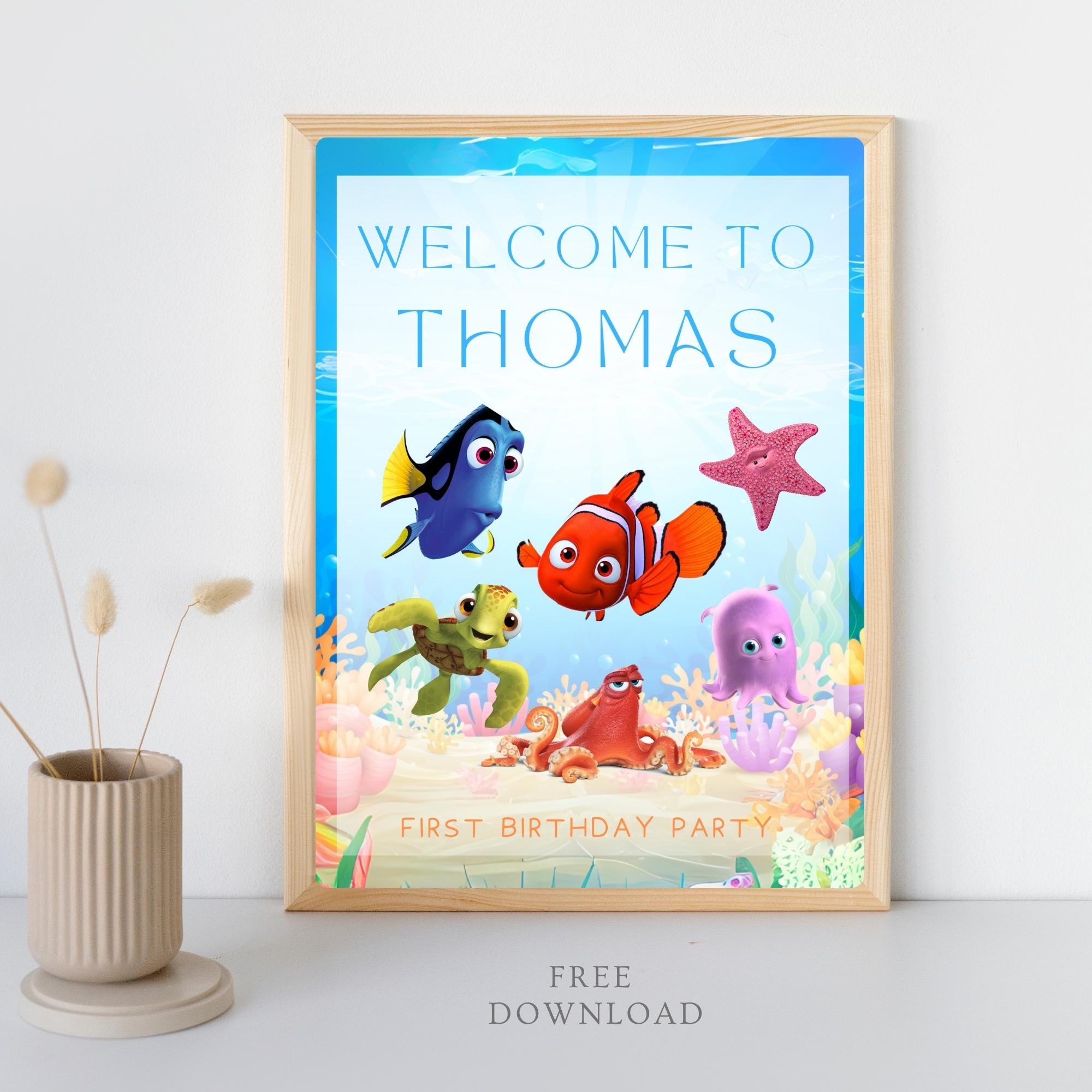 Nemo Welcome Sign, Editable Nemo Birthday Party, Nemo Welcome Board ...
