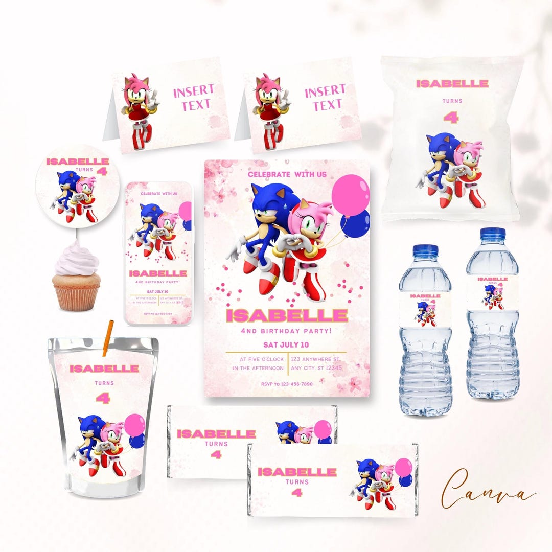 Sonic Party Package, Sonic Birthday Party Package, Sonic Invitation ...