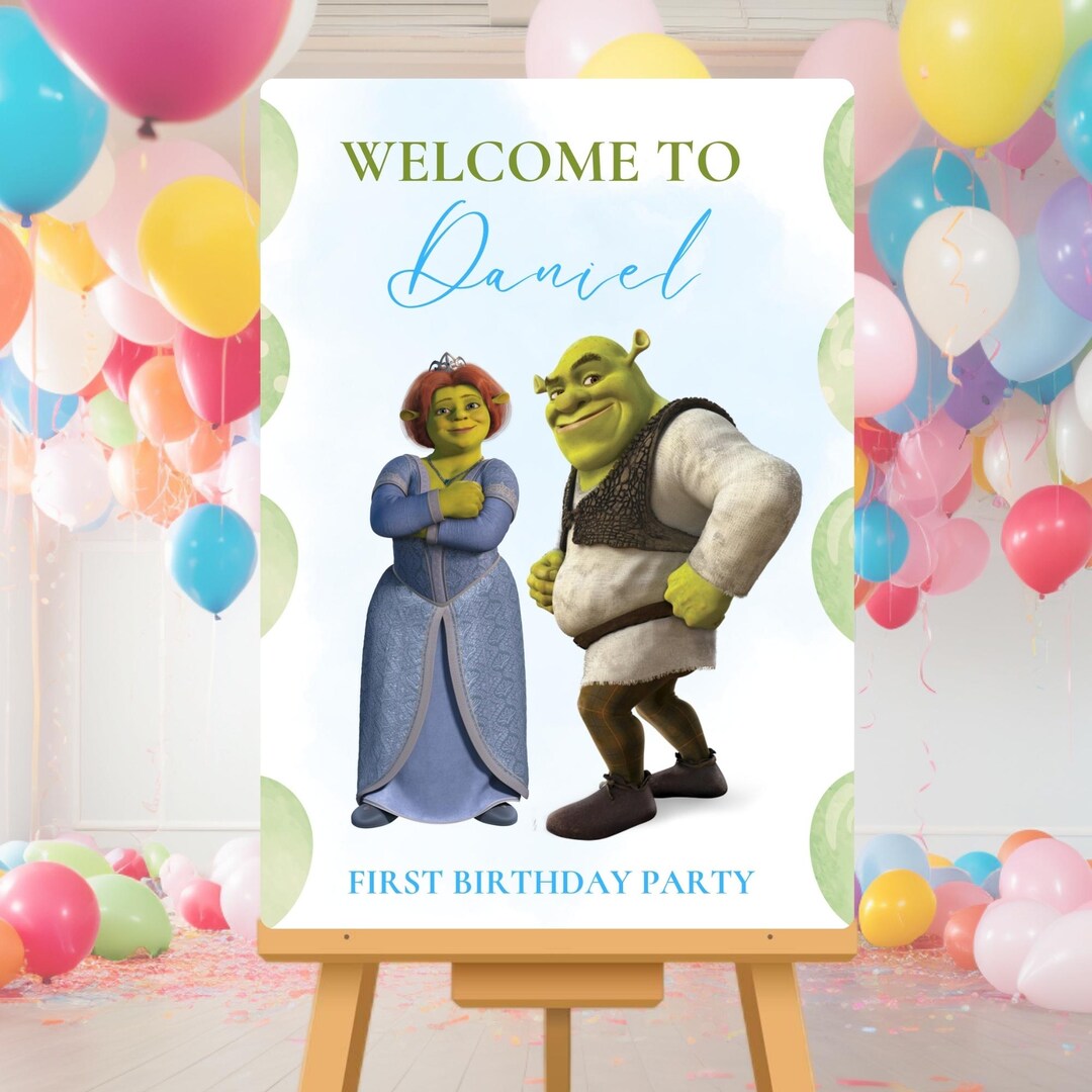 Shrek Welcome Sign, Shrek for Boy Birthday Party, Shrek Welcome Board ...