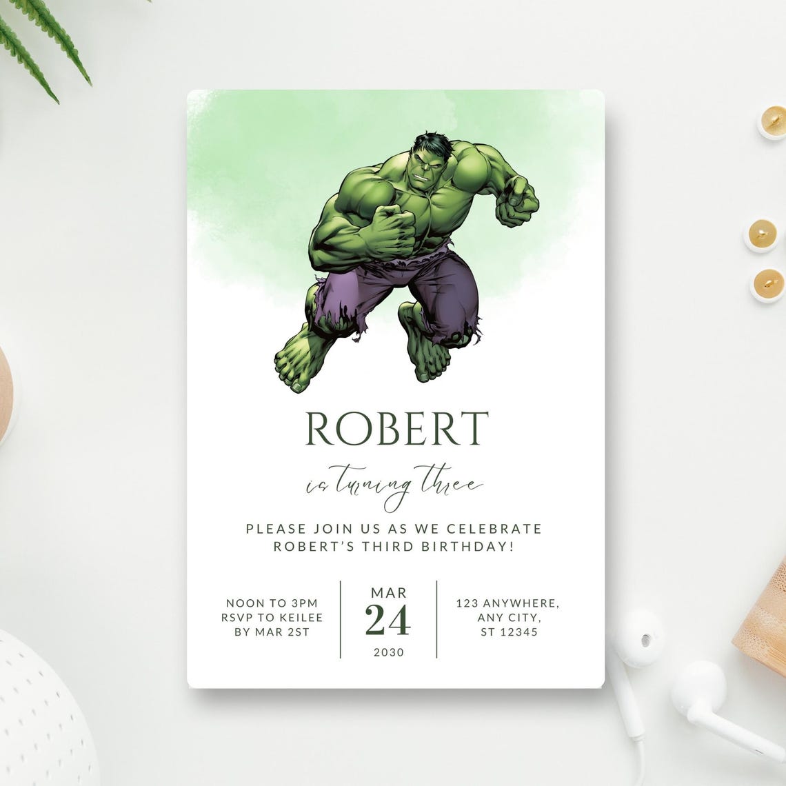Editable Hulk Birthday Invitation Template, Hulk Birthday Invitation ...
