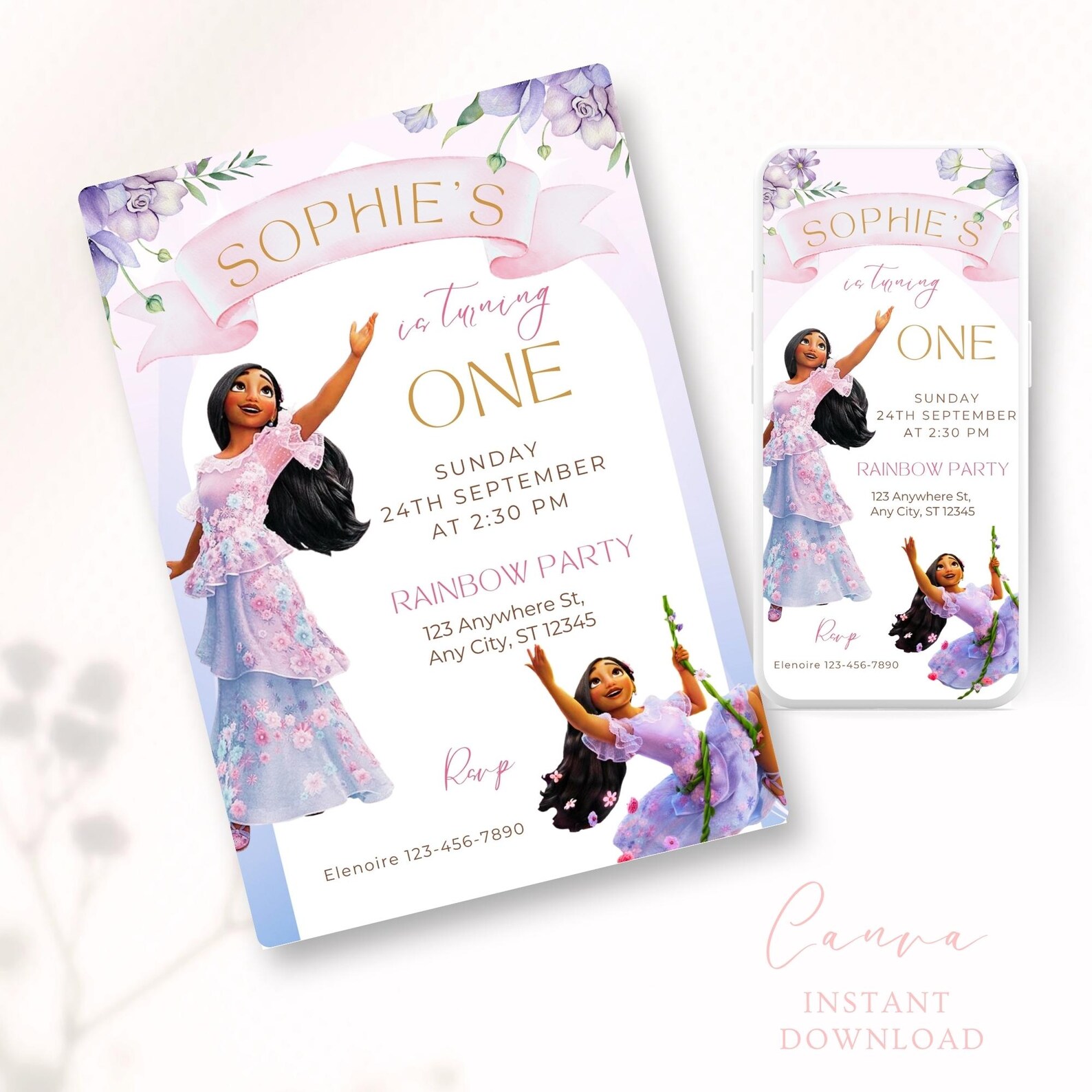 Encanto Isabela Party Favors Template, Encanto Isabela Birthday ...