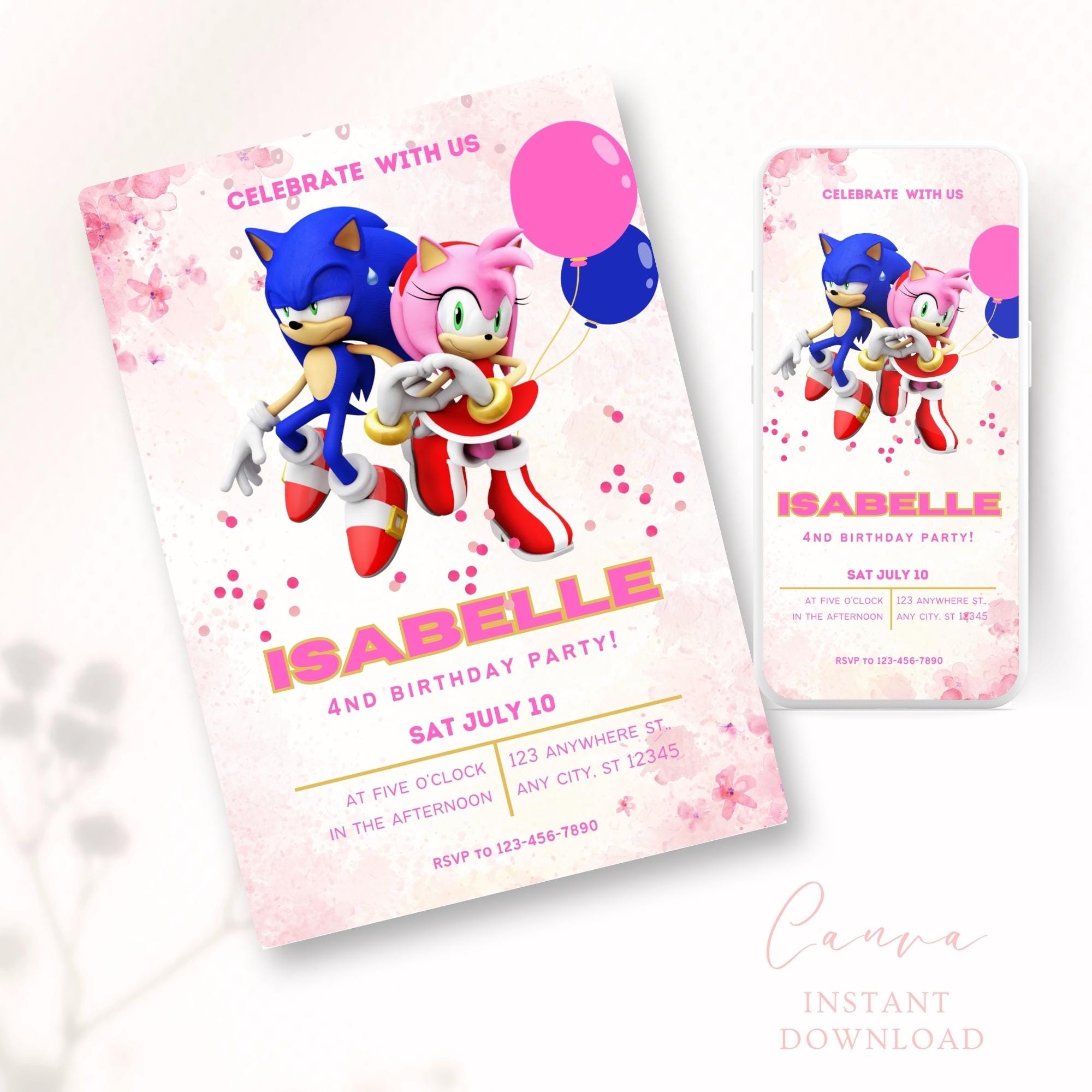Sonic Party Package, Sonic Birthday Party Package, Sonic Invitation ...