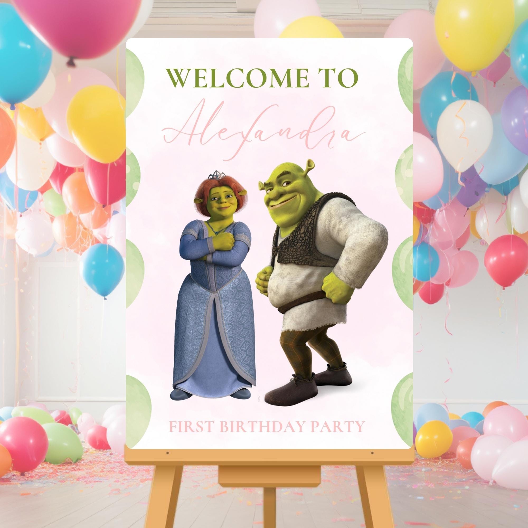 Shrek Welcome Sign, Shrek for Girl Birthday Party, Shrek Welcome Board ...