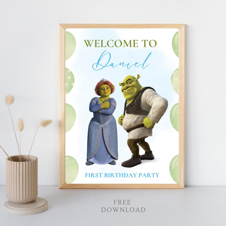 Shrek Welcome Sign, Shrek for Boy Birthday Party, Shrek Welcome Board ...