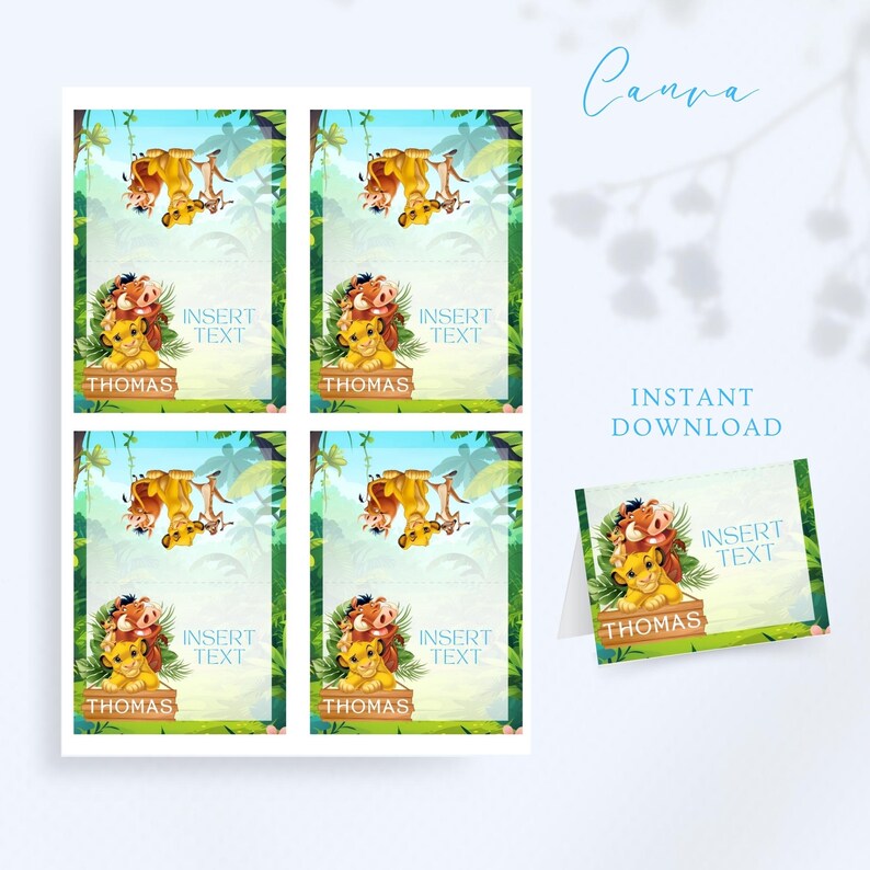 Lion King Party Favors Template, Lion King Birthday Invitation ...