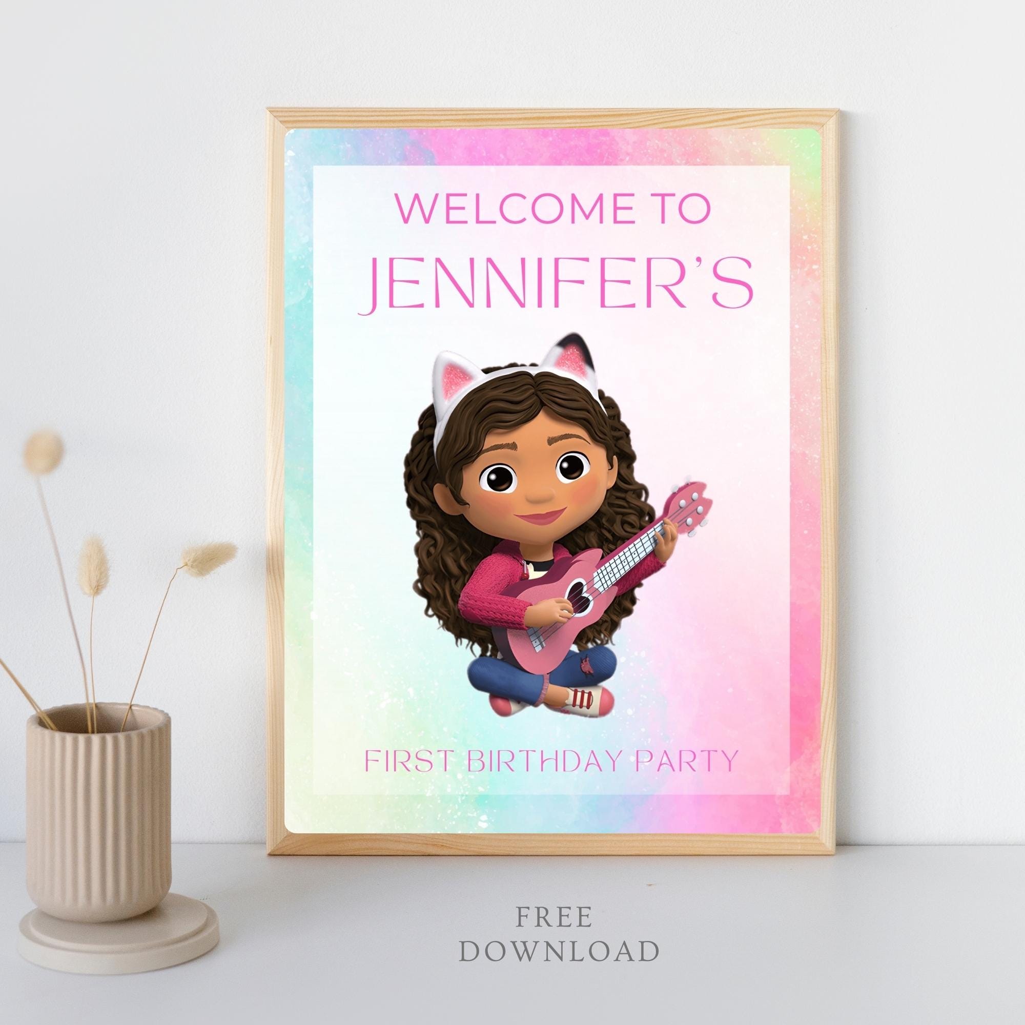 Editable Gabby Dollhouse Welcome Sign, Gabby Birthday Party, Gabby ...