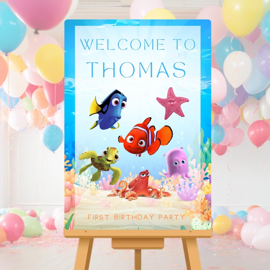 Nemo Welcome Sign, Editable Nemo Birthday Party, Nemo Welcome Board ...
