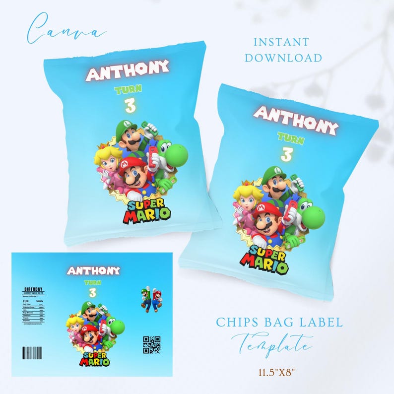 Super Mario Party Package, Super Mario Birthday Party Package, Super ...