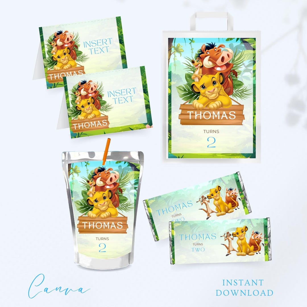 Lion King Food Label, Lion King Chocolate Wrap, Lion King Capri Sun ...