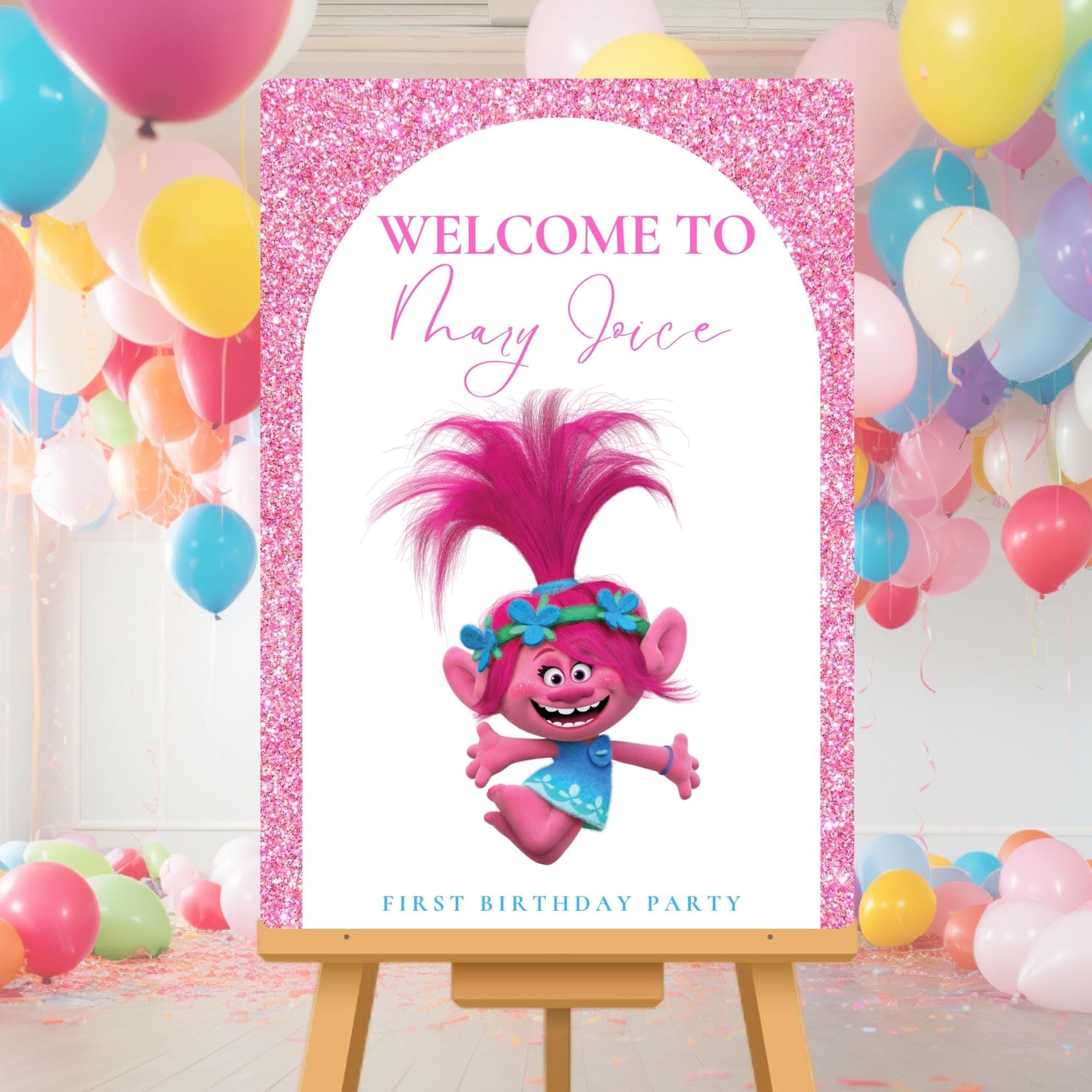 Trolls Welcome Sign, Trolls Birthday Party, Trolls Welcome Board ...